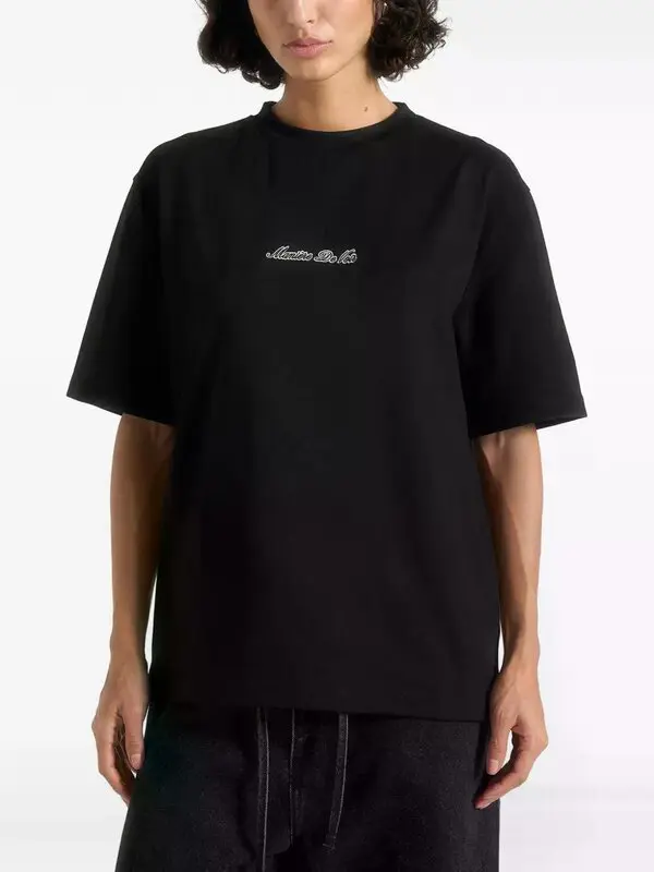 Manière De Voir Ari Logo-embroidered Cotton T-shirt - Black