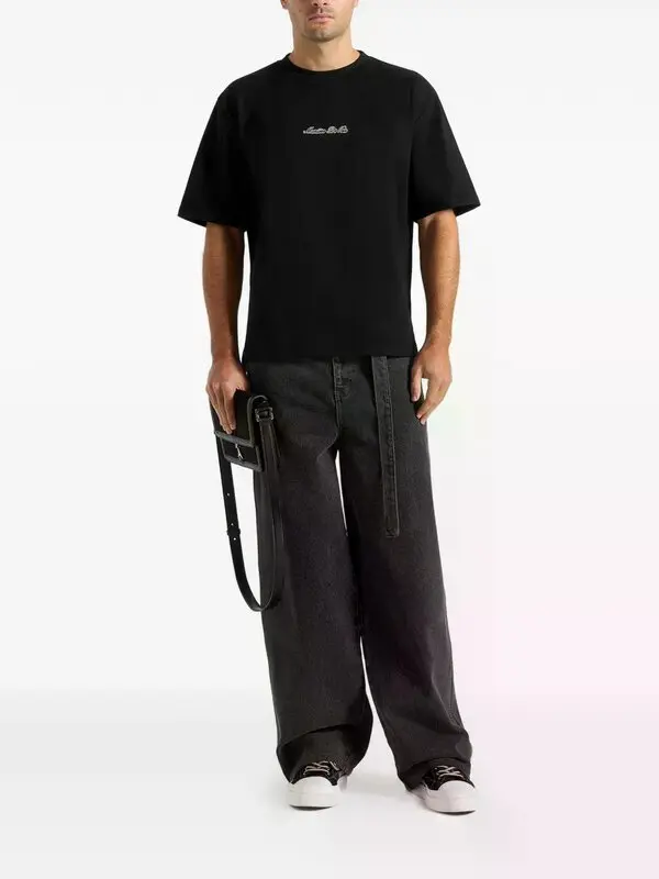 Manière De Voir Ari Logo-embroidered Cotton T-shirt - Black