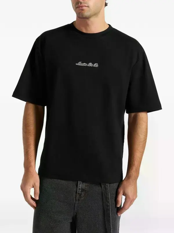Manière De Voir Ari Logo-embroidered Cotton T-shirt - Black