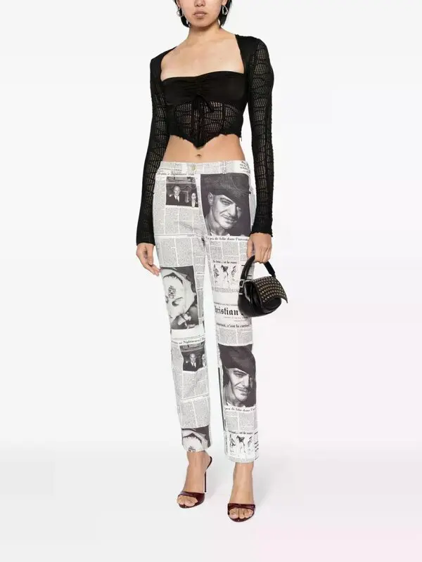 Dior Newspaper Print Slim-fit Jeans