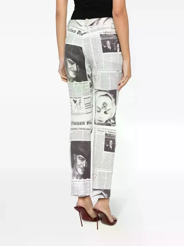 Dior Newspaper Print Slim-fit Jeans