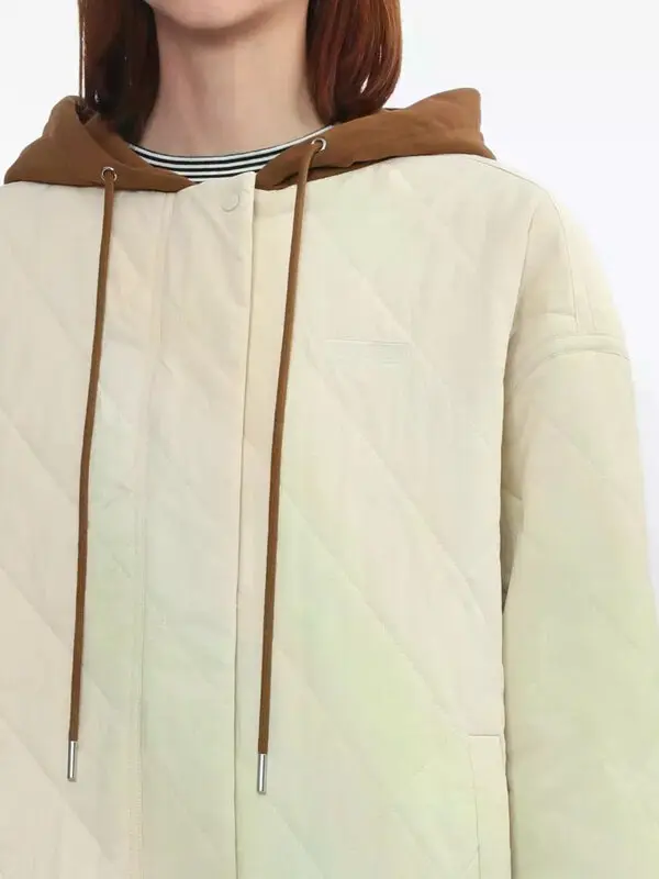 MINI CREAM Quilted Hooded Jacket - Neutrals