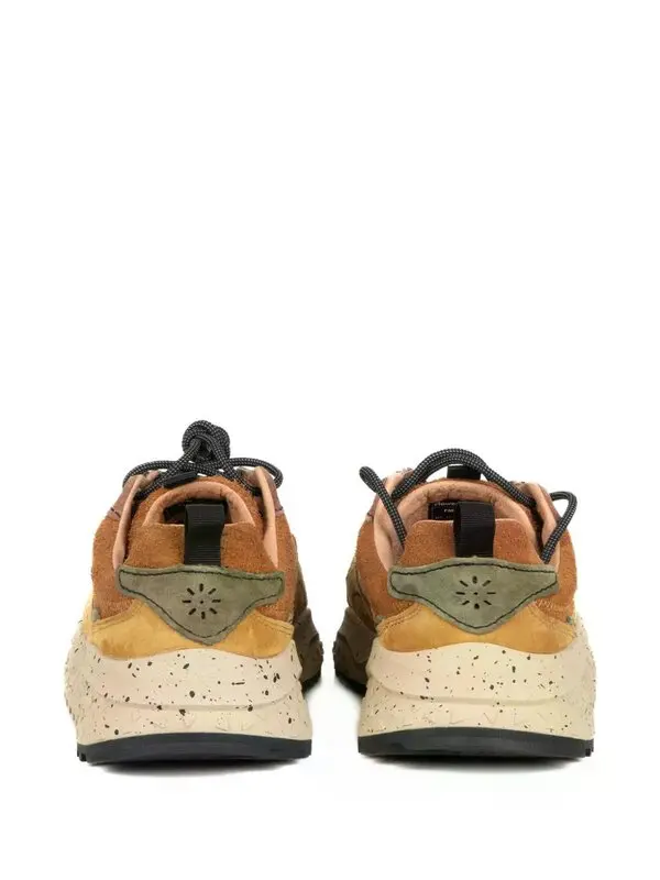 FLOWER MOUNTAIN Ochre Patterned Sole Lace-up Sneakers