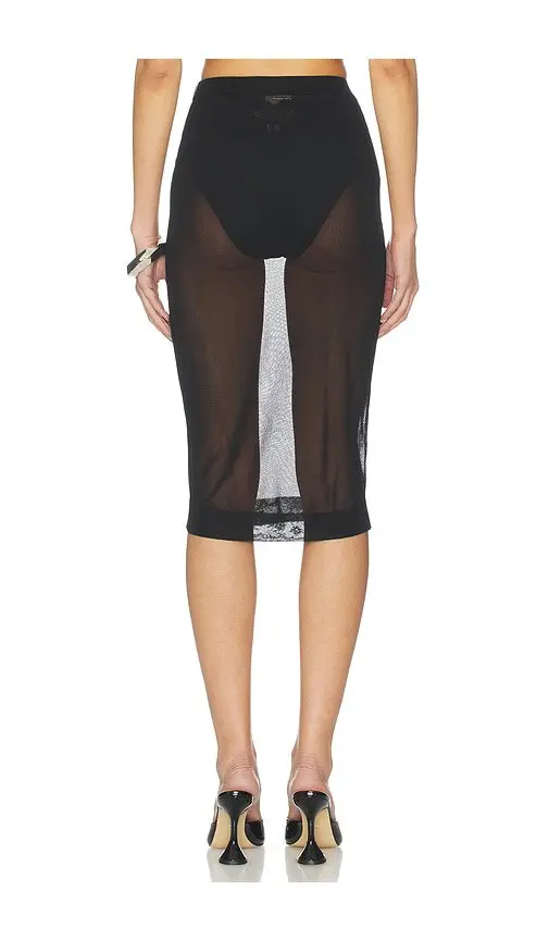 SEROYA Lucille Midi Skirt - Black