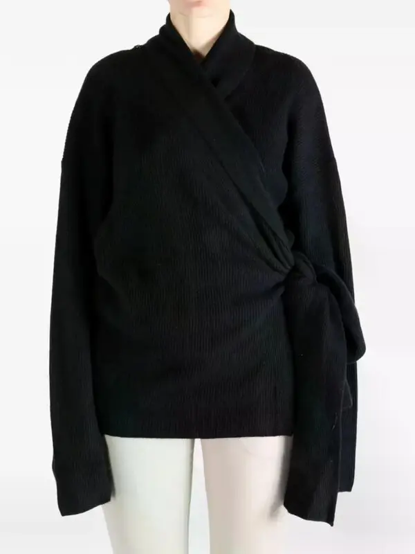 UMA WANG Wrap-tie Ribbed-knit Cardigan
