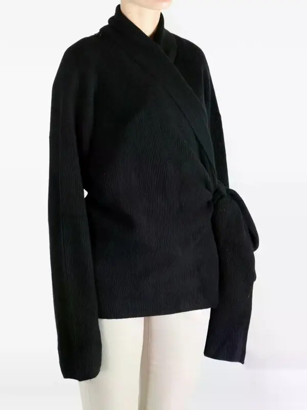 UMA WANG Wrap-tie Ribbed-knit Cardigan