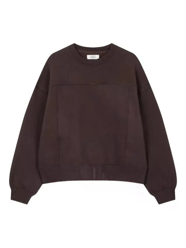 STUDIO TOMBOY Panelled Fleece Lined Sweatshirt - Brown