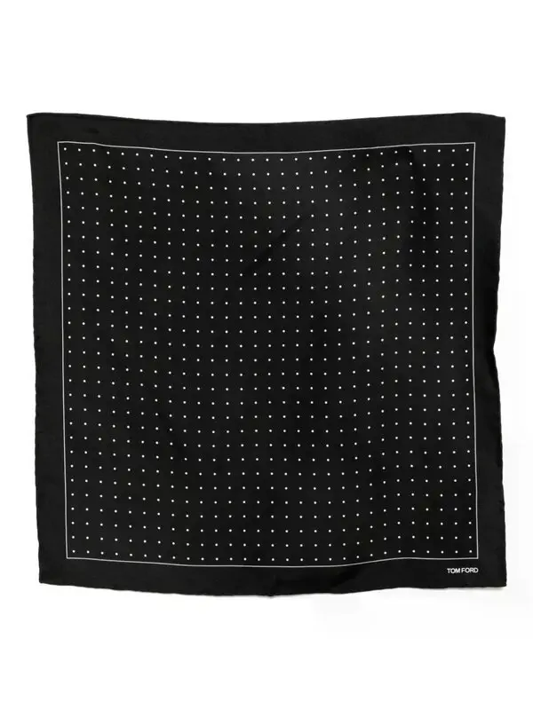 TOM FORD Polka-dot Pocket Square - Black