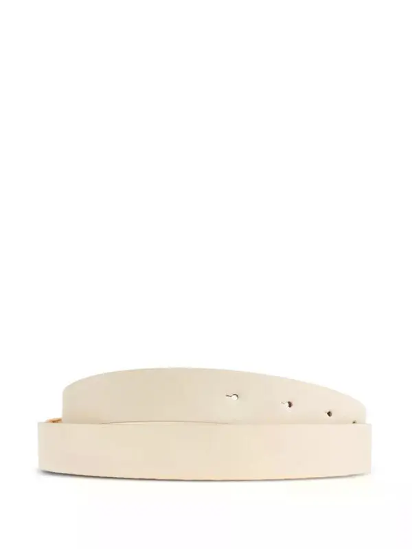 Victoria Beckham Logo Buckle Leather Belt - Neutrals