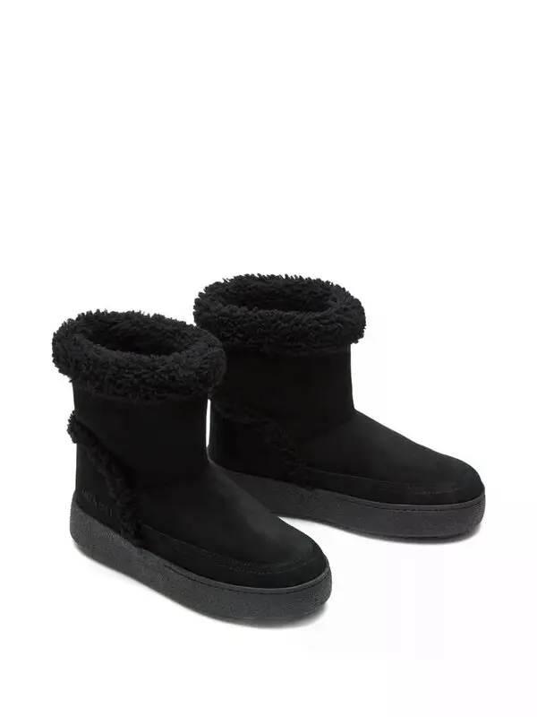 Moon Boot Ltrack Tina Shearling Trimmed Platform Boots - Black