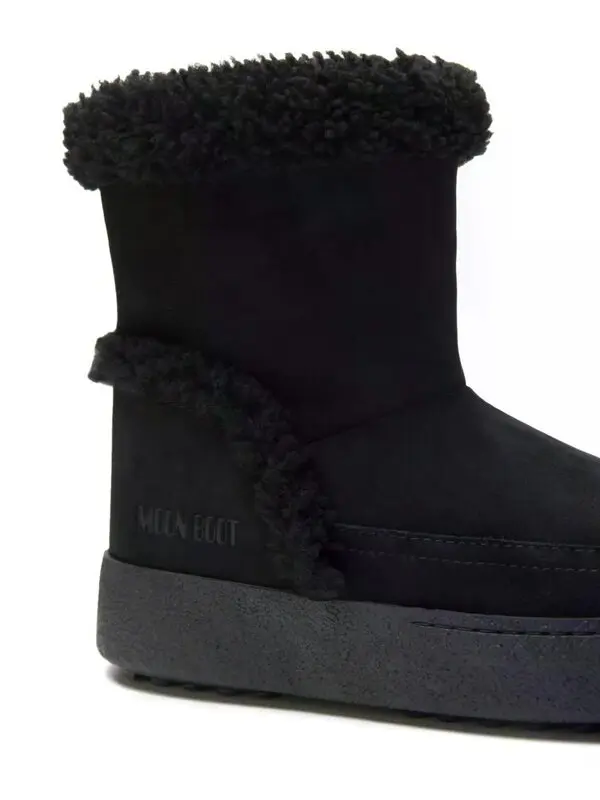 Moon Boot Ltrack Tina Shearling Trimmed Platform Boots - Black