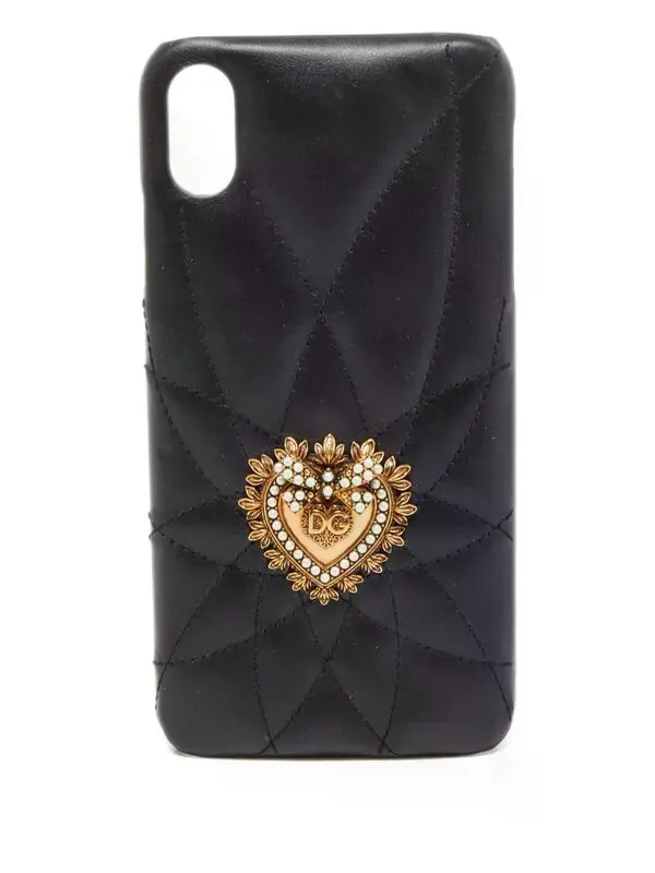 Dolce & Gabbana Sacred Heart Quilted Iphone Xs Case - Black