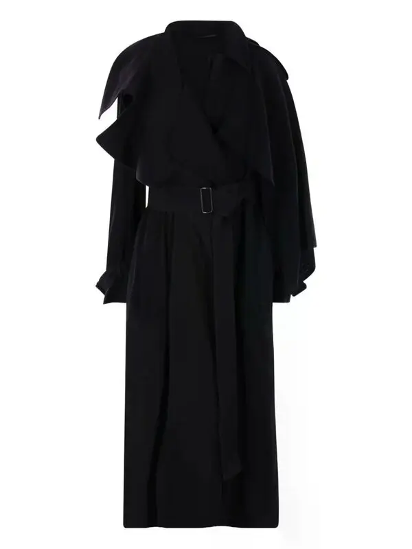 Yohji Yamamoto Belted Lapel Collar Coat