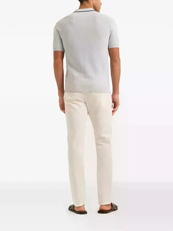 Orlebar Brown Horton Piped-trim Piqué Polo-collar Top