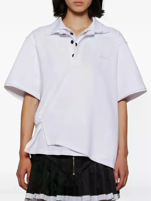 Natasha Zinko Logo Embroidered Short Sleeve Polo Top
