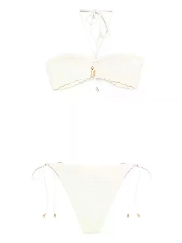 Zimmermann Flower-motif Crochet-knit Bikini - Neutrals