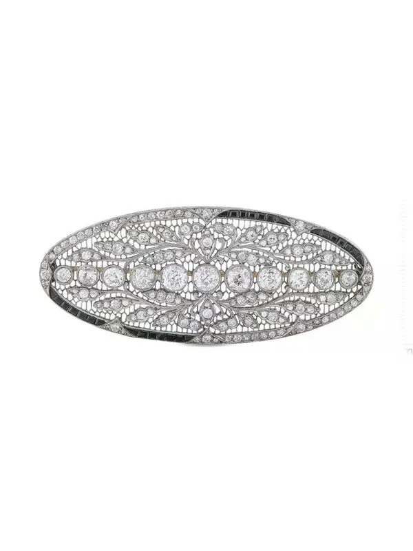 LB EXCLUSIVE Platinum Diamond And Sapphire Brooch - Silver