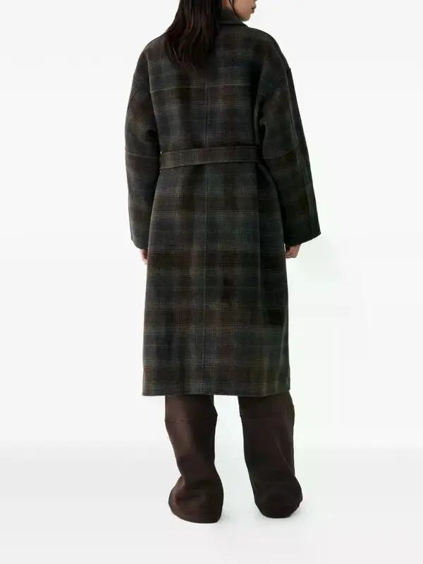 STUDIO TOMBOY Checked Belted Trench Coat