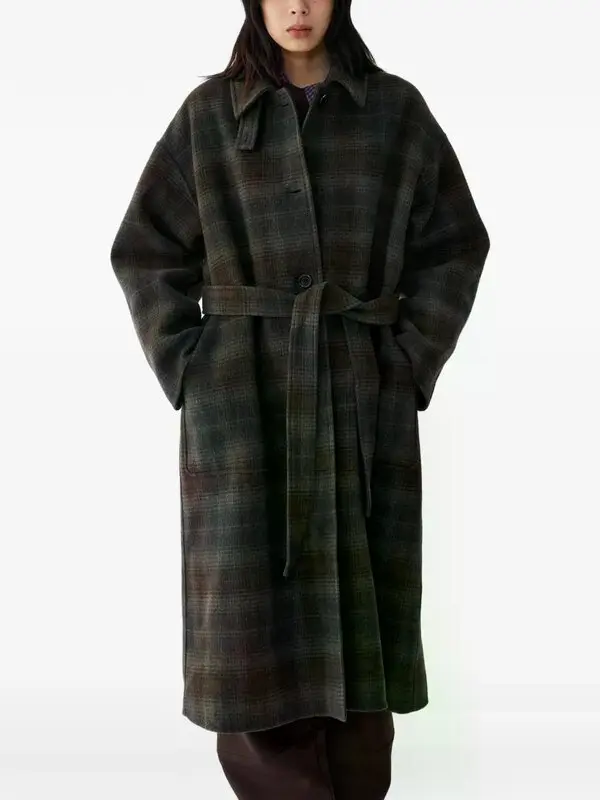 STUDIO TOMBOY Checked Belted Trench Coat