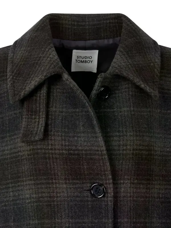 STUDIO TOMBOY Checked Belted Trench Coat