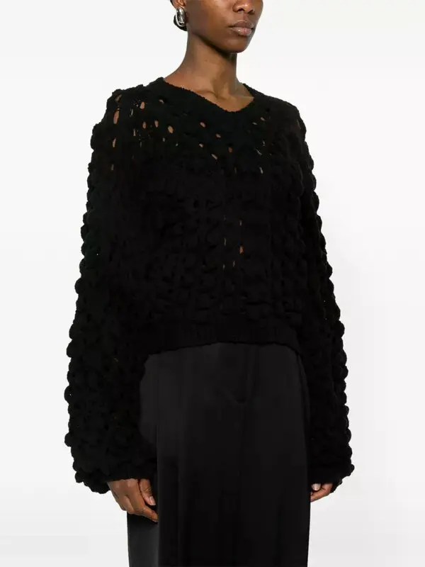 Séfr Luna Open-knit V-neck Sweater