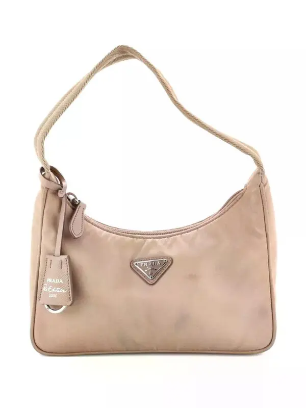 Prada Re-edition 2000 Tessuto Mini Hobo Bag - Neutrals