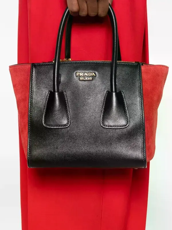 Prada Logo Detail Tote Bag - Black