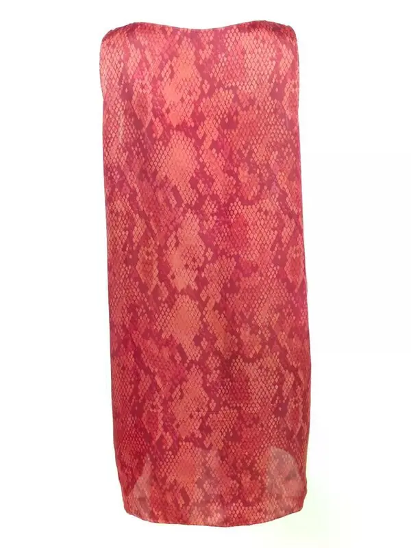Moschino Sleeveless Snakeskin-print Dress - Red