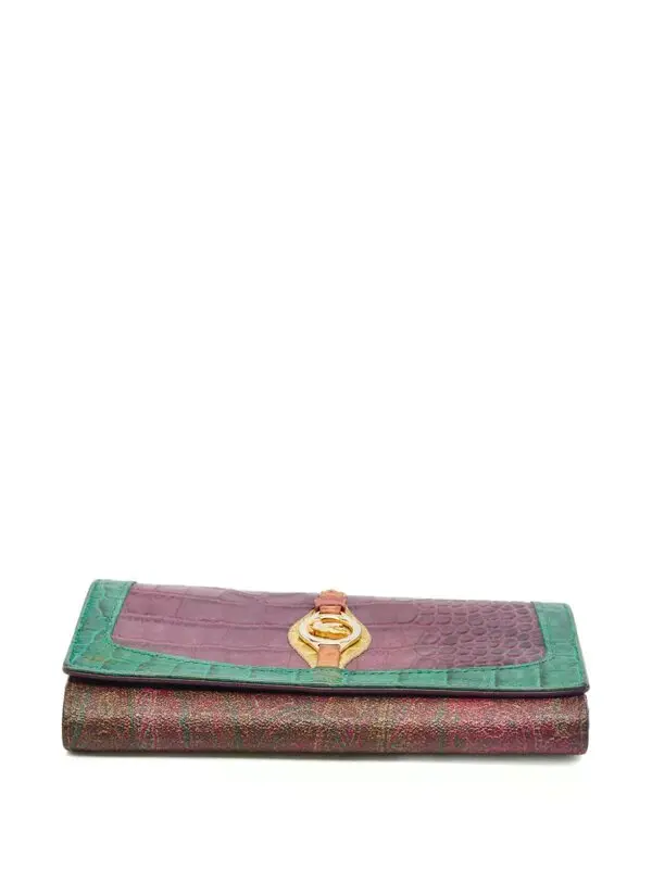 Etro 1990s Paisley Crocodile-embossed Wallet