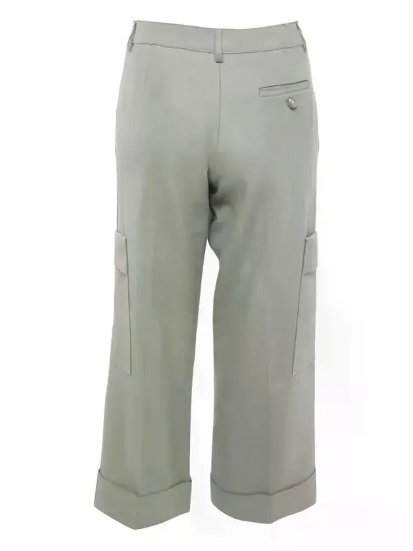 Emporio Armani Sage Cargo Pants With Cuffed Hems