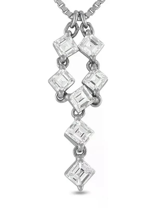 LB EXCLUSIVE Platinum Tiered Design Diamond Necklace