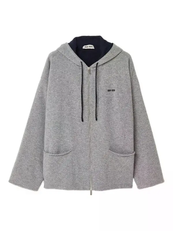 Miu Miu Cashmere Hooded Cardigan - Grey