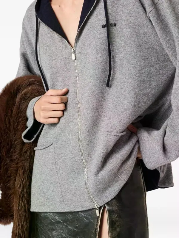 Miu Miu Cashmere Hooded Cardigan - Grey