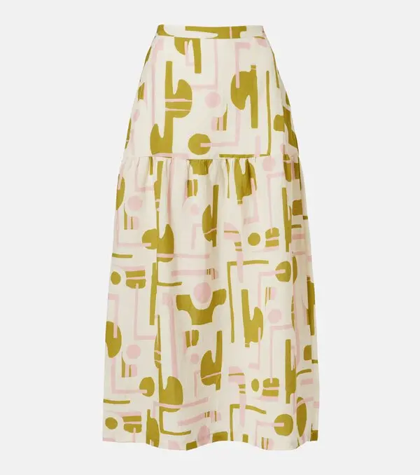 ADRIANA DEGREAS Balearic Printed Midi Skirt - Multicoloured