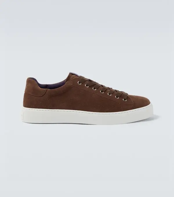 Ralph Lauren Purple Label Suede Lace-up Sneakers - Brown