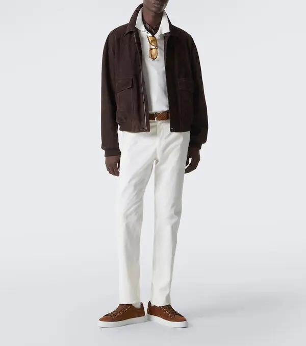 Ralph Lauren Purple Label Suede Lace-up Sneakers