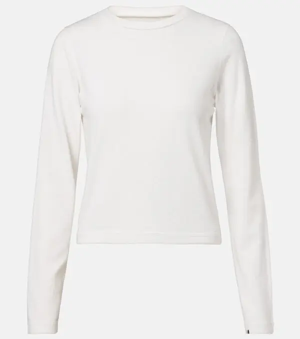 Extreme Cashmere N°451 Cotton And Cashmere Crewneck Top In Snow - White