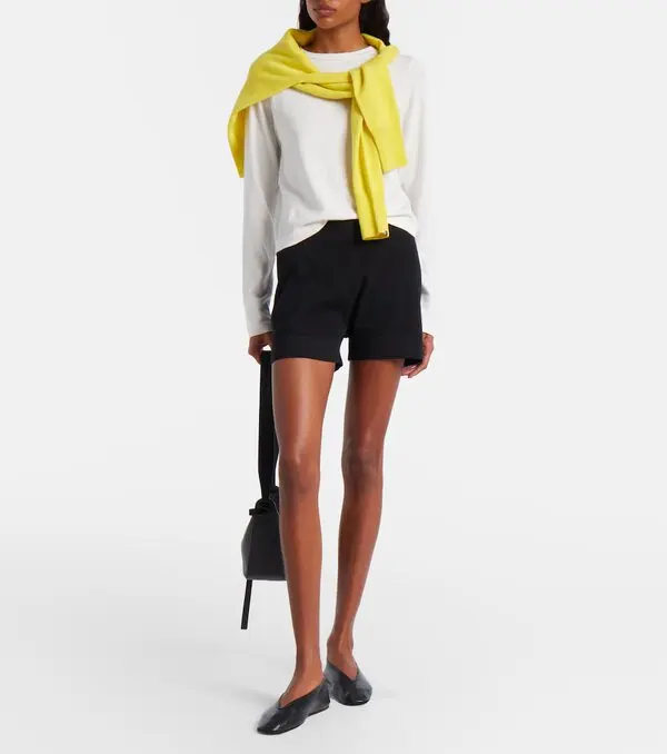 Extreme Cashmere N°451 Cotton And Cashmere Crewneck Top In Snow
