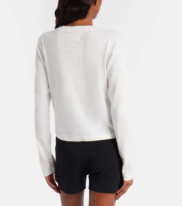 Extreme Cashmere N°451 Cotton And Cashmere Crewneck Top In Snow