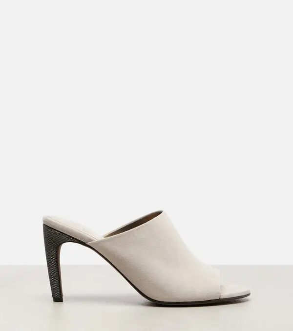 Brunello Cucinelli Monili Suede Mules