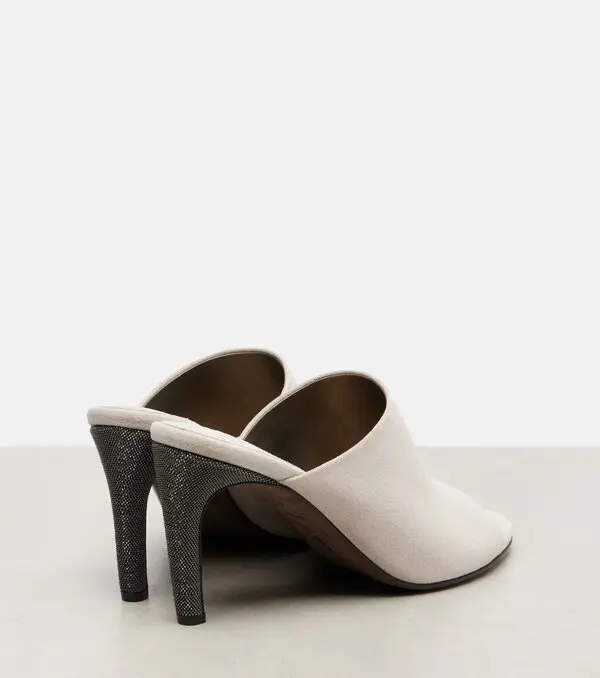 Brunello Cucinelli Monili Suede Mules