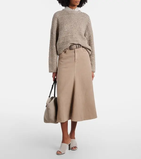 Brunello Cucinelli Monili Suede Mules