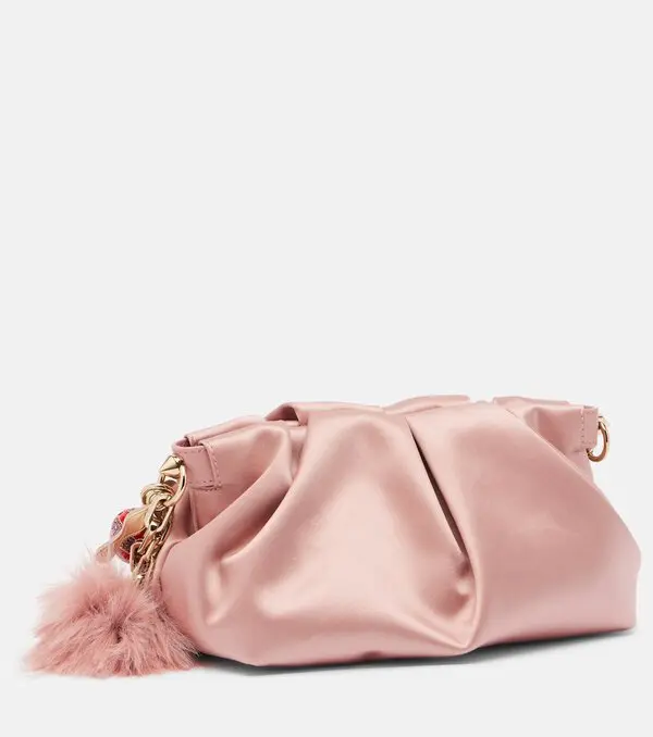 CHRISTIAN LOUBOUTIN Eva Small Crepe Satin Clutch