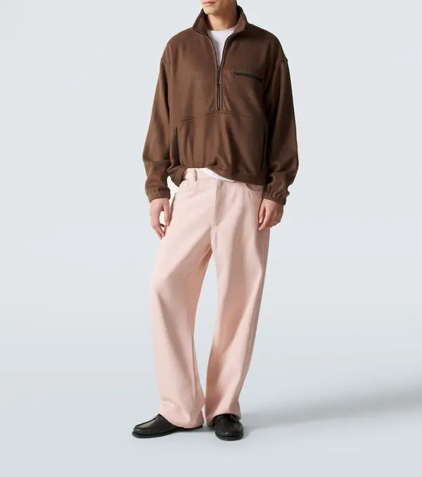 Auralee Silk Fleece Half-zip Sweater - Brown