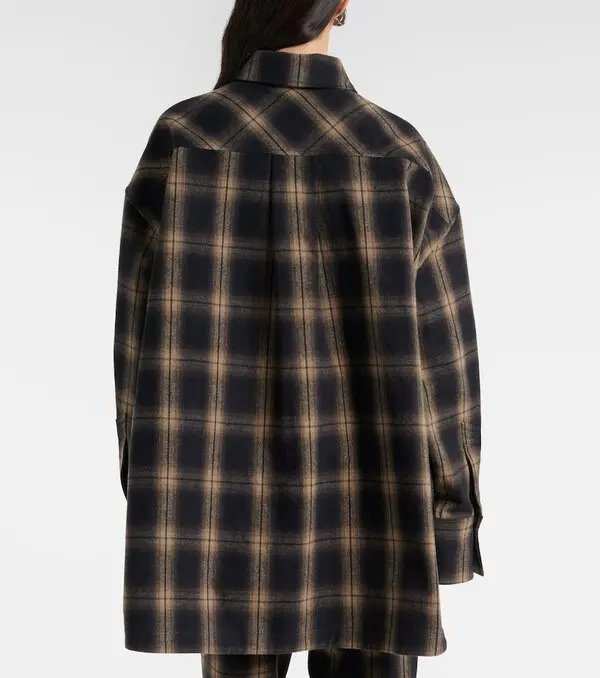 Attico Checked Cotton Flannel Shirt