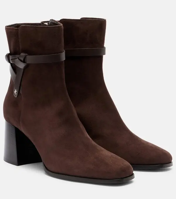 JIMMY CHOO Lawton 65 Suede Ankle Boots - Brown
