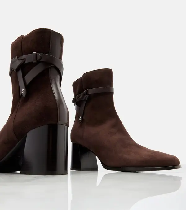 JIMMY CHOO Lawton 65 Suede Ankle Boots - Brown