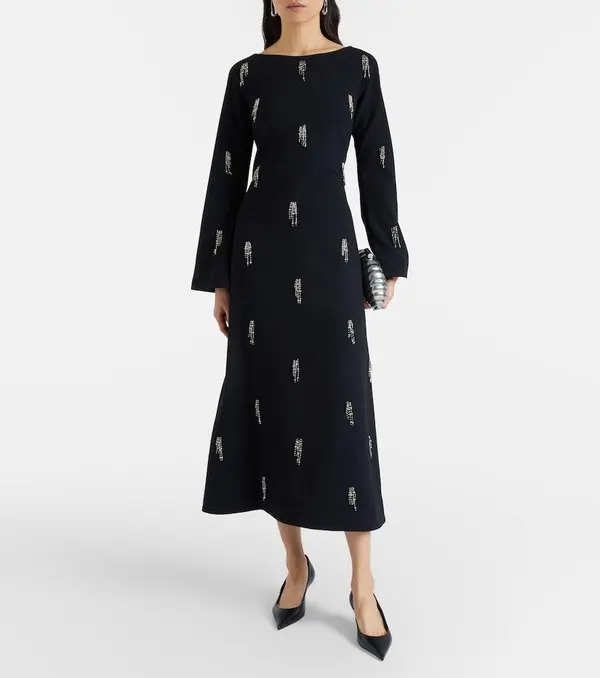 Simkhai Embellished Crepe Midi Dress