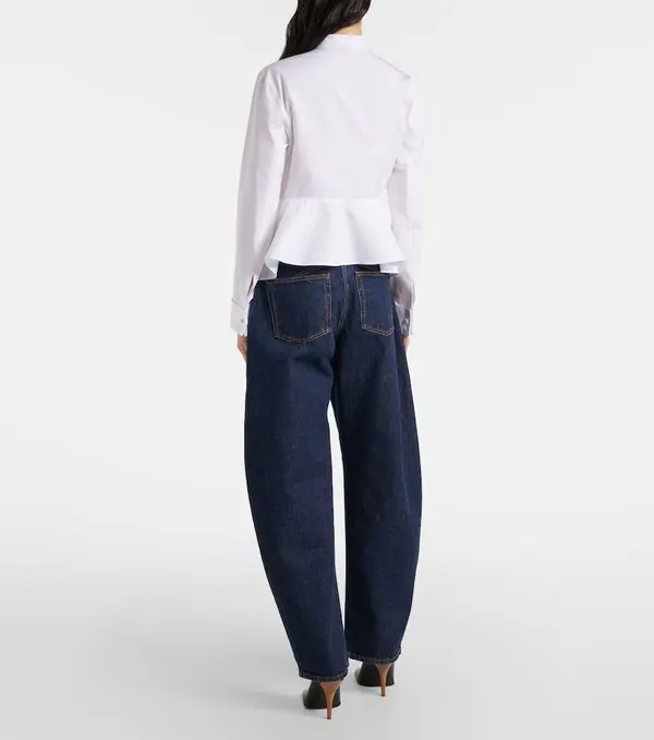 Alaïa Mid-rise Barrel-leg Jeans In Dock
