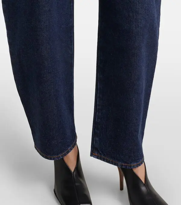Alaïa Mid-rise Barrel-leg Jeans In Dock